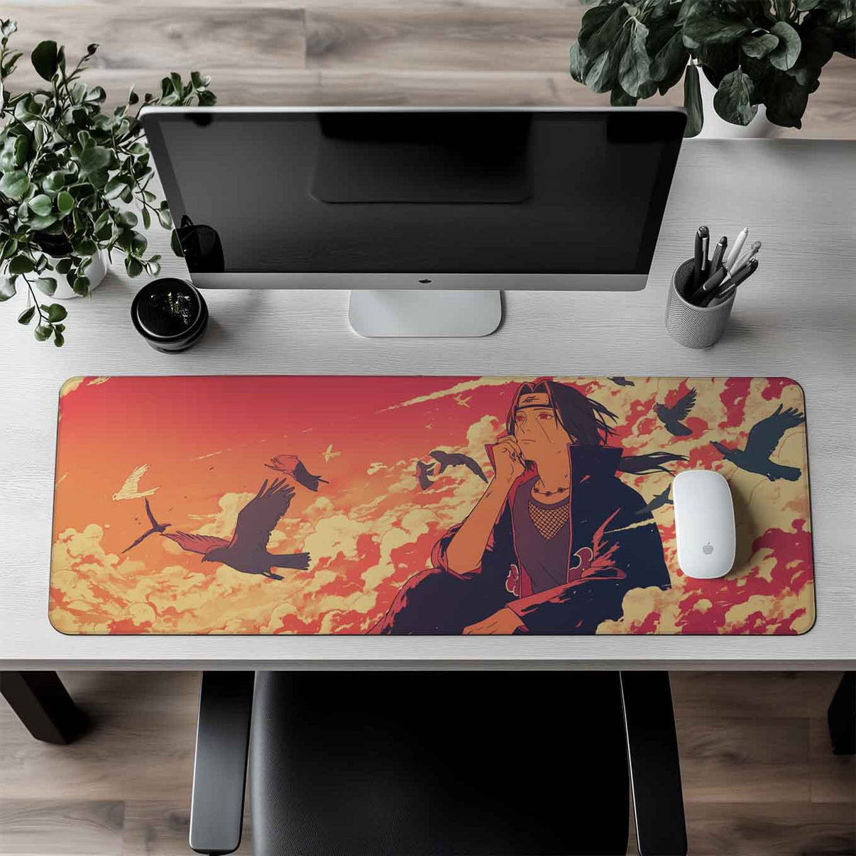 Naruto Itachi Uchiha XXXL Deskpad – 36x14 Inch Mousepad Stitched ...