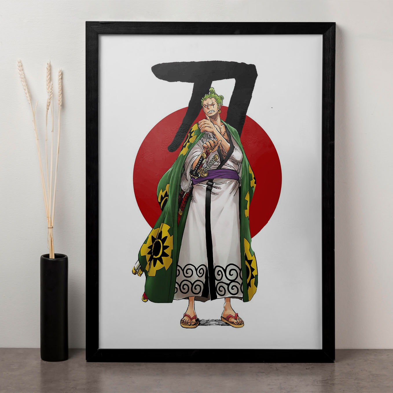 One Piece Zoro wano arc Ronin Poster Art Framed 13x19 Inch Plexi-Glass ...